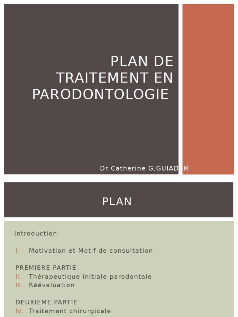 Plan de Traitement en Parodontologie | PDF | Parodontie | Brosse à dents