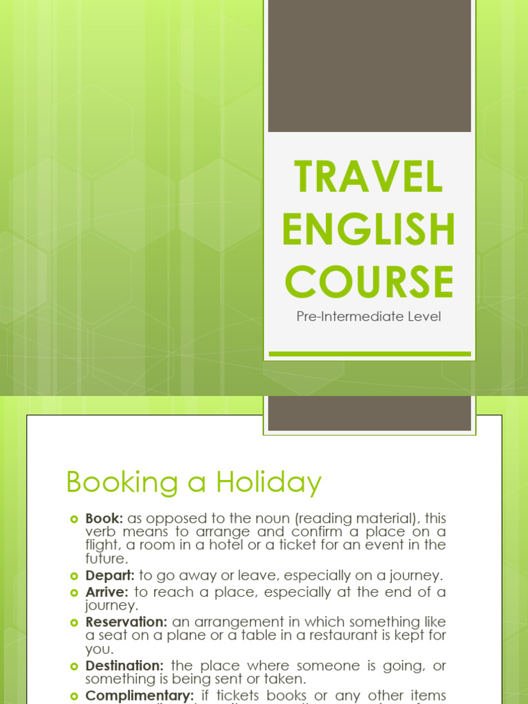 Travel English Pre-Intermediate 1 | PDF