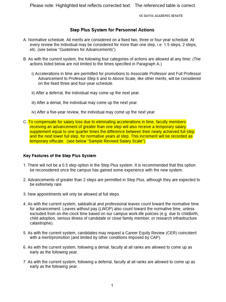 Step Plus System for Faculty Advancements | PDF