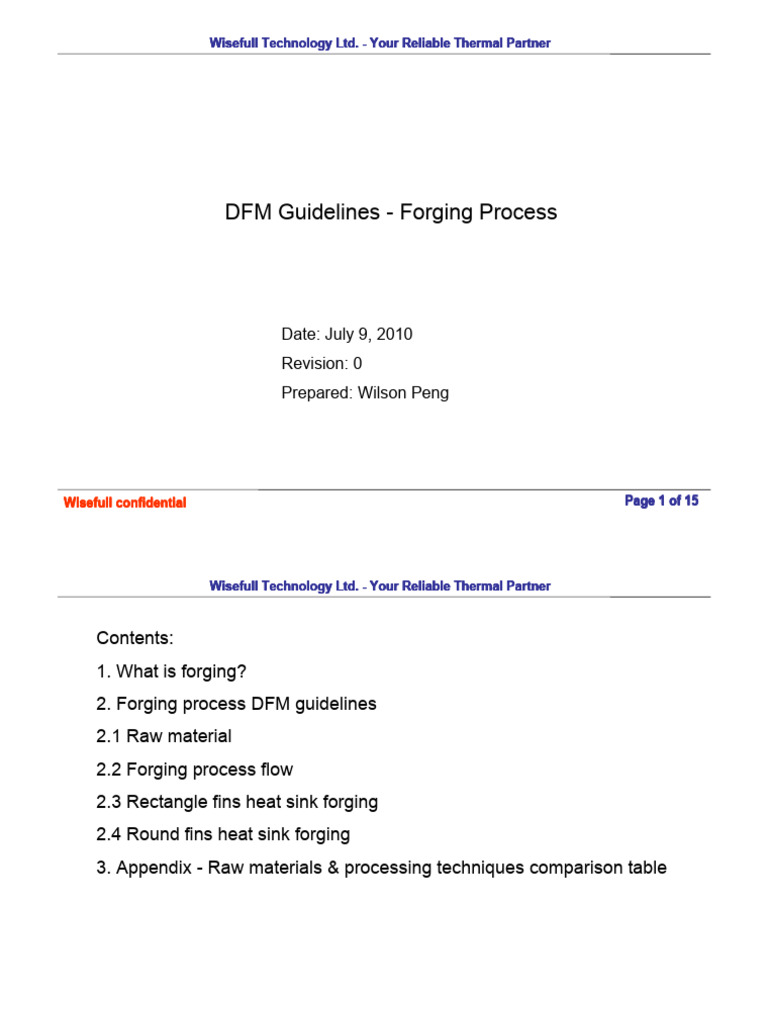 Forging DFM Guidelines | PDF | Forging | Applied And Interdisciplinary ...
