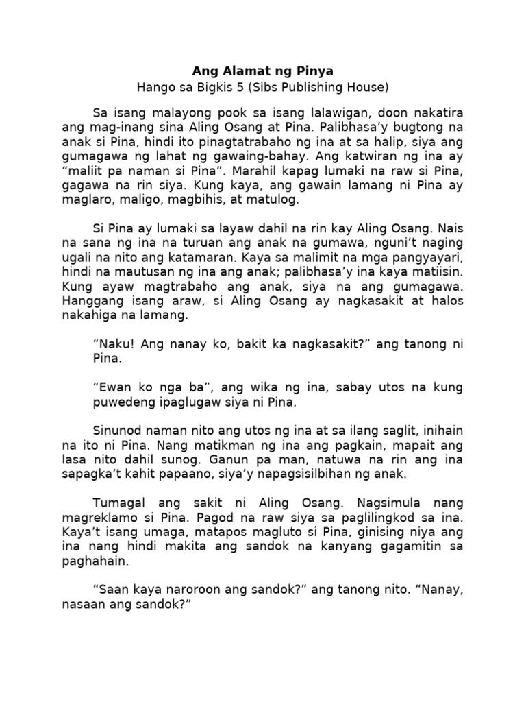 Ang Alamat NG Pinya | PDF