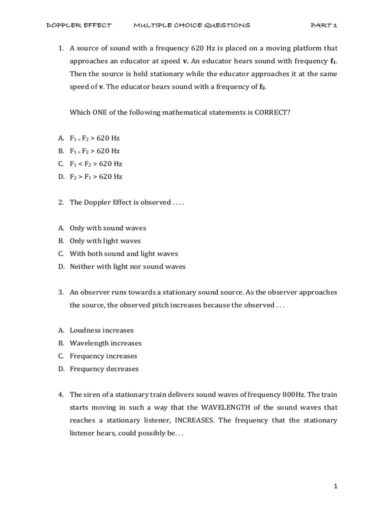 Doppler Effect Part 1 | PDF | Doppler Effect | Sound