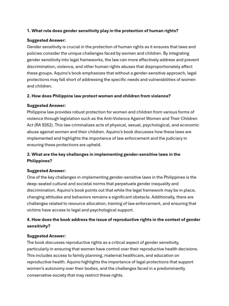 SAMPLE QUESTION For Magna Carta | PDF | Violence | Gender Studies