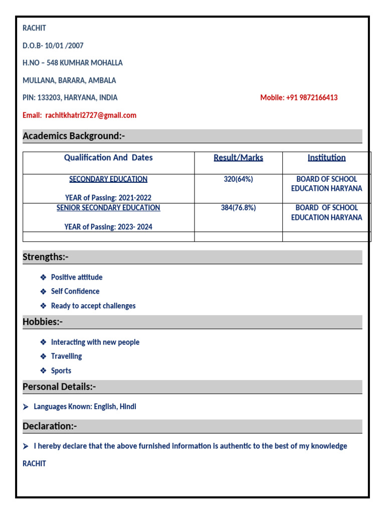 RACHIT UPDATED CV | PDF
