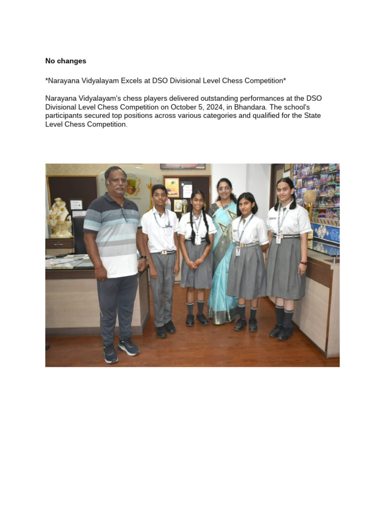 DSO Divisional Level Chess Competition | PDF