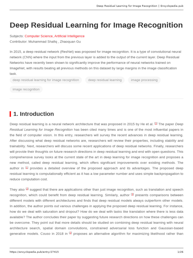 Deep Residual Learning For Image Recognition 2 | PDF | Computer Vision ...
