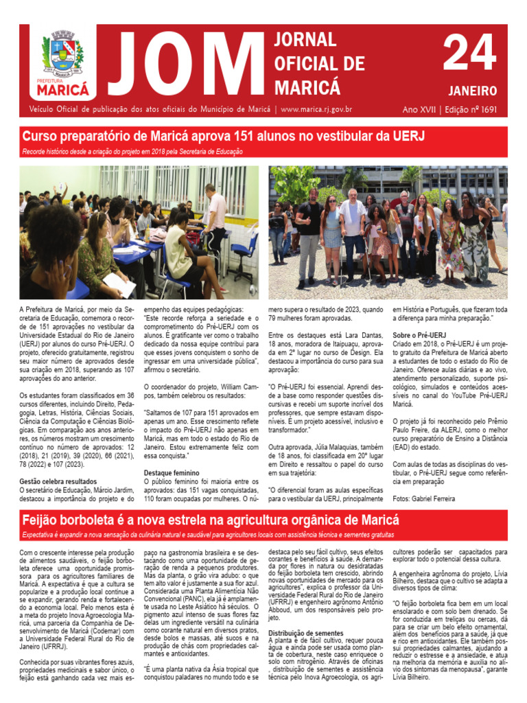 Jom 1691 24-01-2025 | PDF | Sustentabilidade | Desperdício