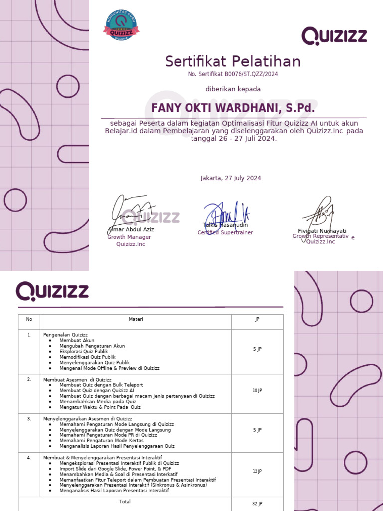 B0076 Sertifikat Pelatihan Sariah, S.Pd.I | PDF