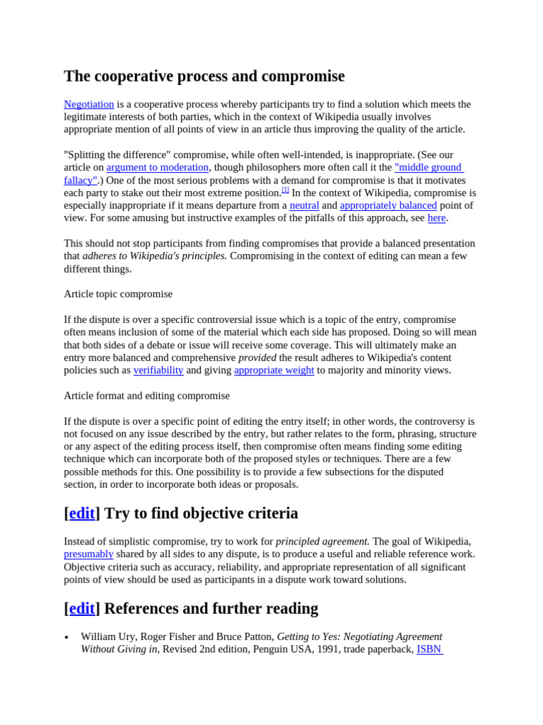 The Cooperative Process and Compromise | PDF | Wikipedia
