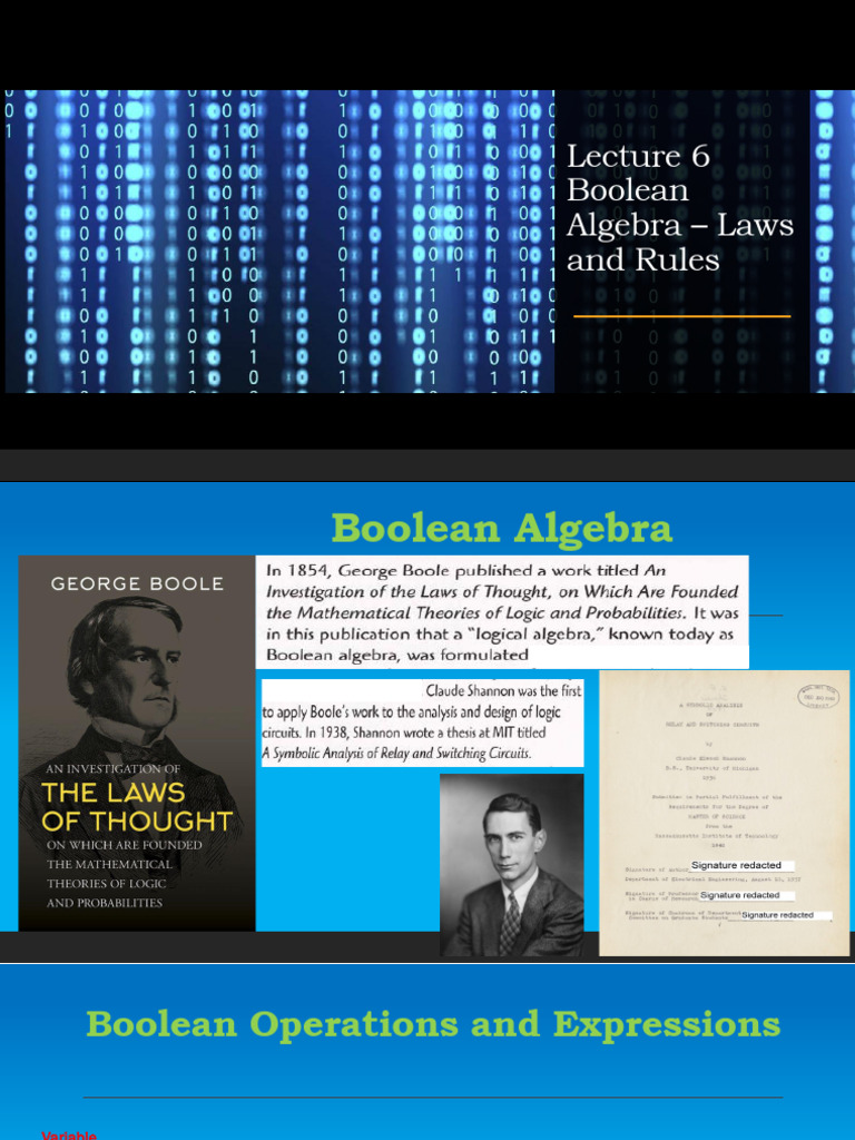 3 - Boolean Algebra - Laws and Rules | PDF | Boolean Algebra | Teaching Mathematics