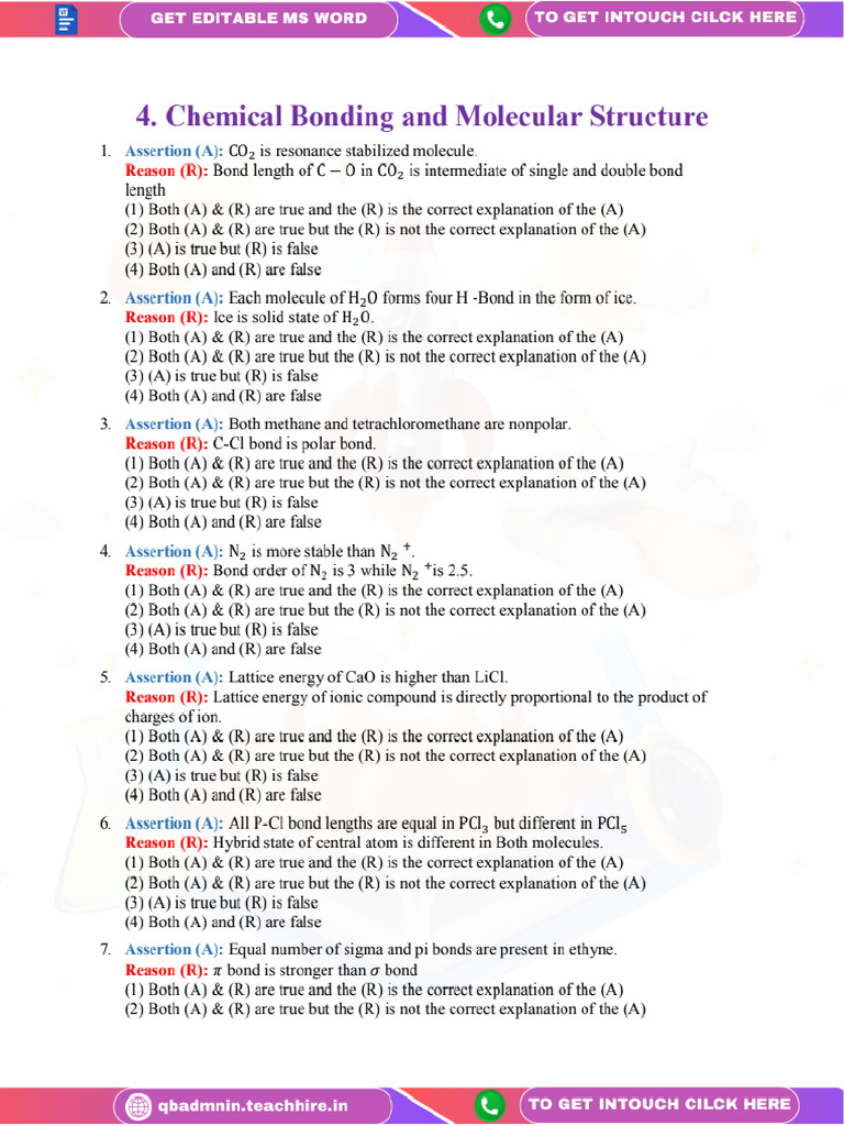 Chemical Bonding and Molecular Structure | PDF