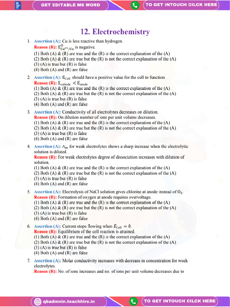 12. Electrochemistry (2) | PDF