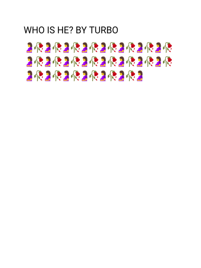 WHO IS HE BY Turbo | PDF