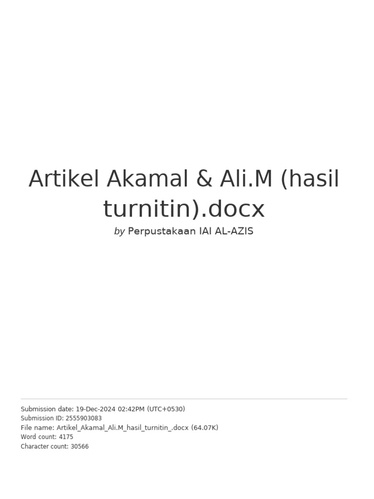 Artikel Akmal & Ali.M (Hasil Turnitin) | PDF