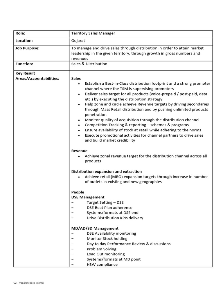 Territory Sales Manager_Key Result Area | PDF | Business | Economies