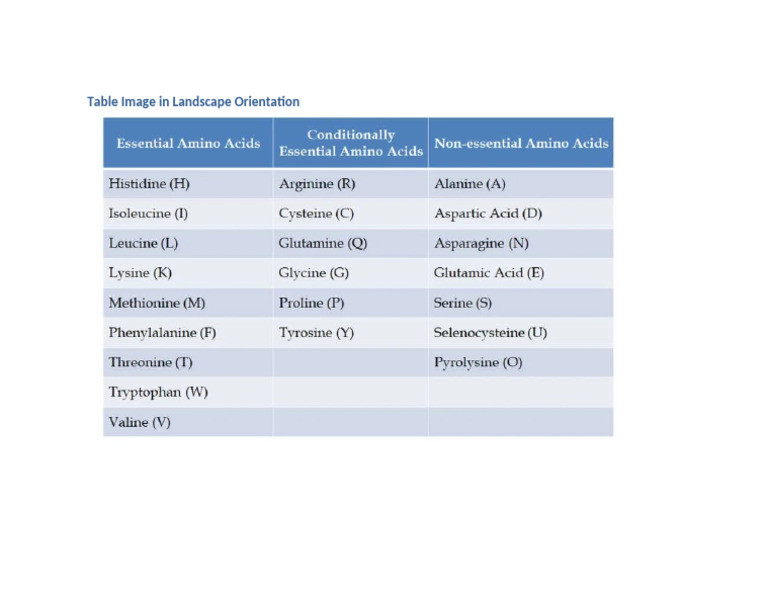 Landscape Orientation Table Image | PDF