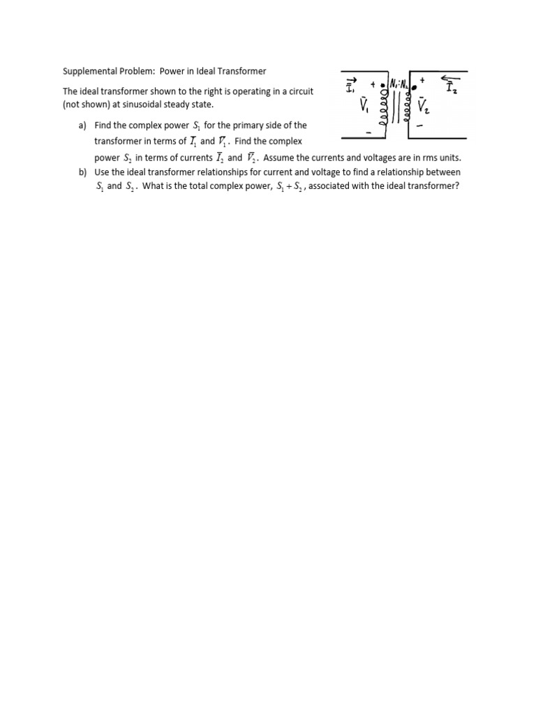 Power Analysis in Ideal Transformers | PDF
