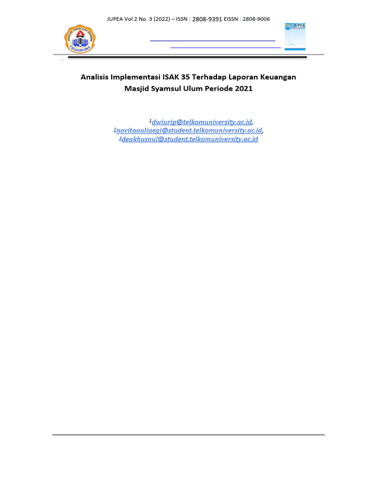 Analisis ISAK 35 pada Keuangan Masjid | PDF