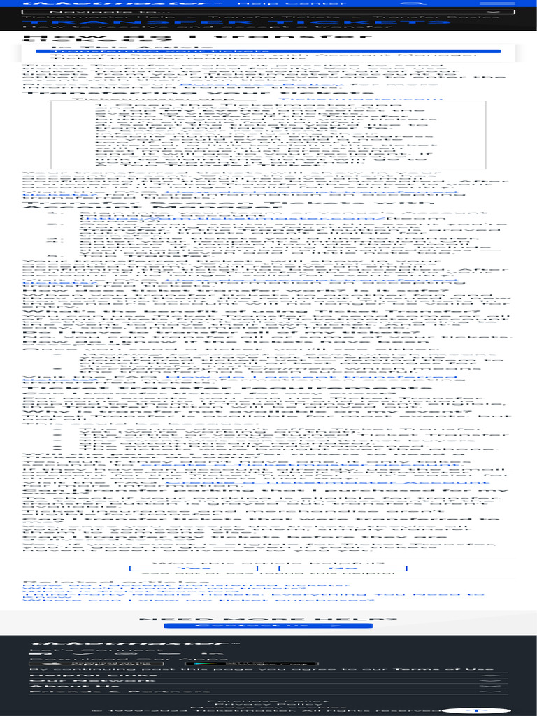 How do I transfer tickets – Ticketmaster Help | PDF | Computing | World ...
