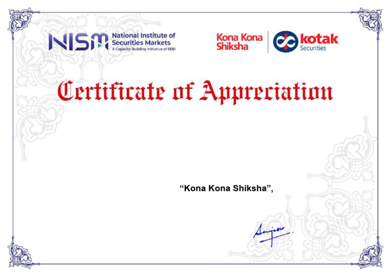 Sam Certificate | PDF