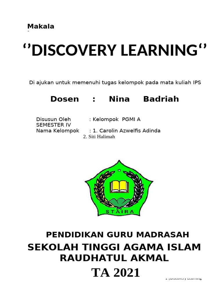 Makalah Discovery Learning | PDF
