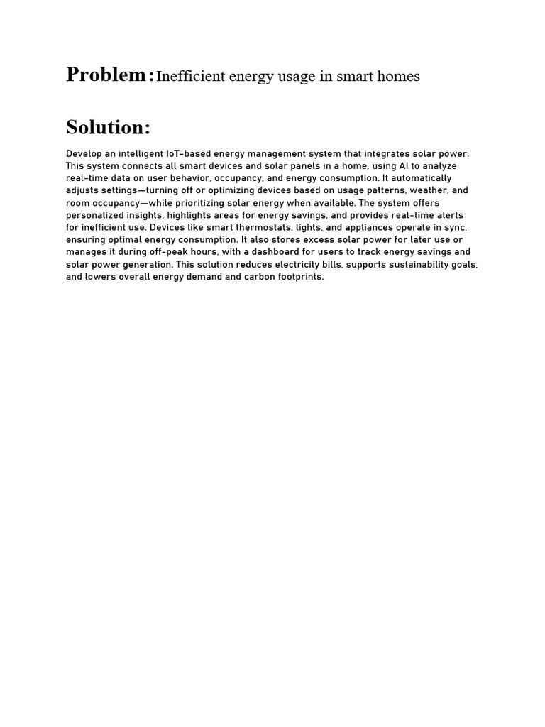 Inefficient Energy Usage in Smart Homes | PDF