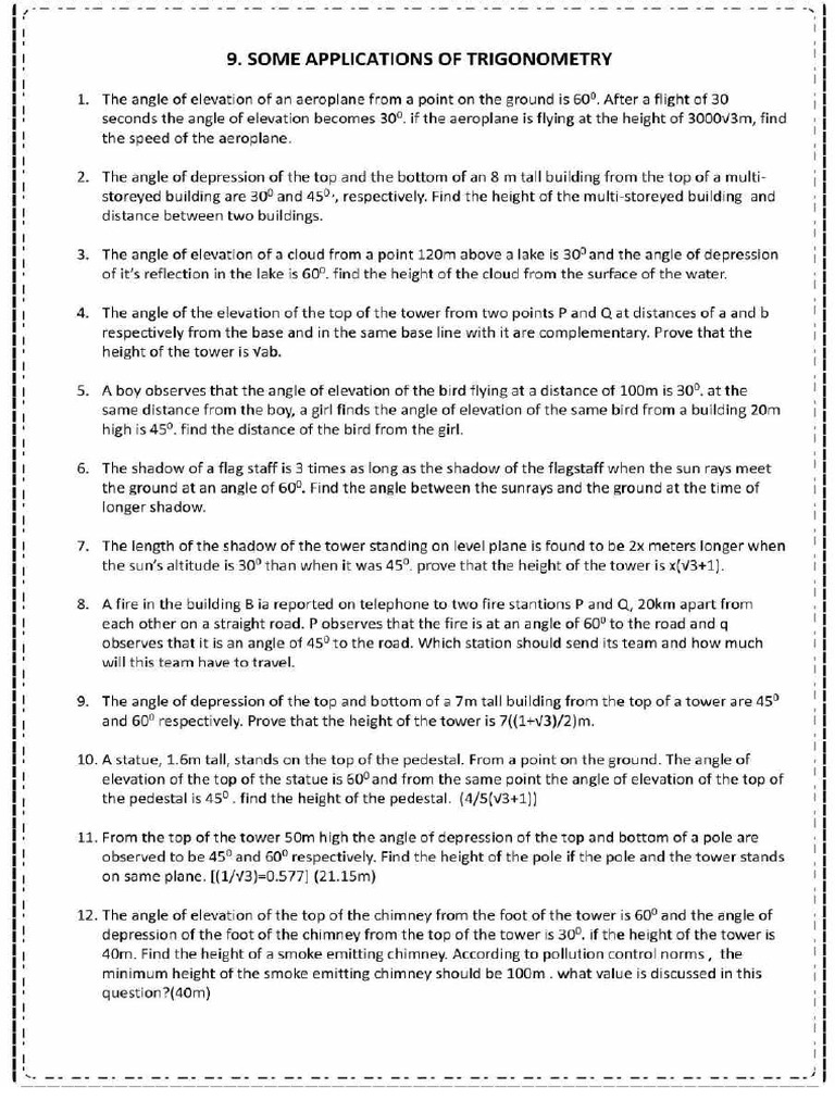 Application of Trigonometry | PDF