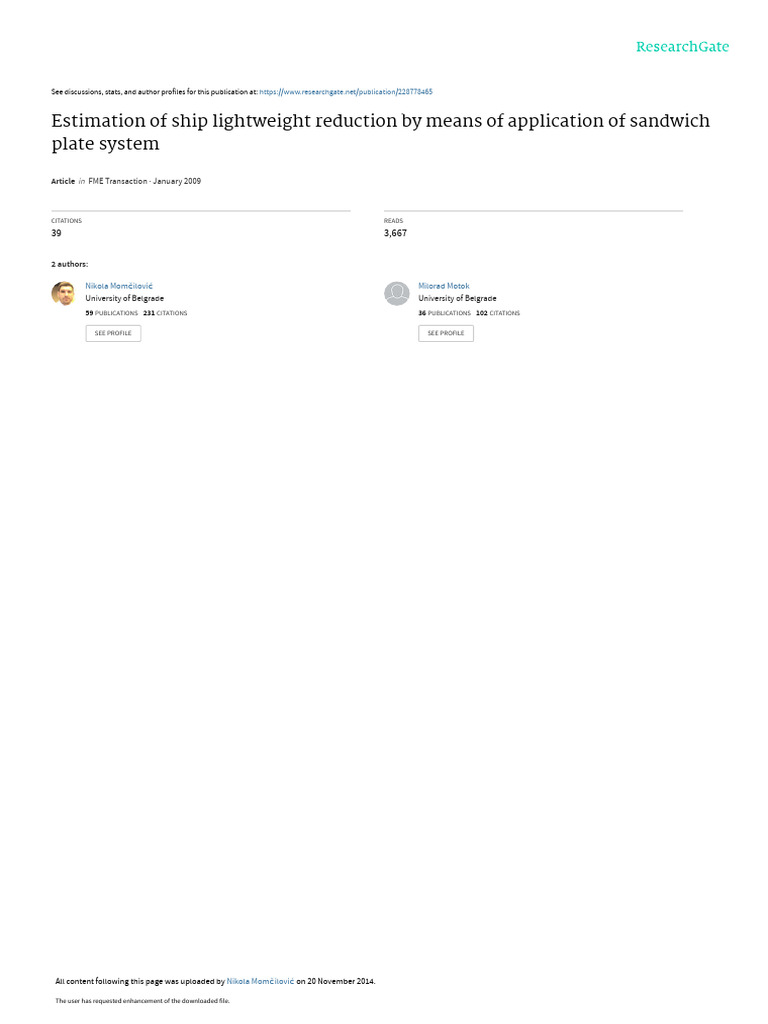 Estimation of Ship Lightweight Reduction by Means | PDF | Hull ...