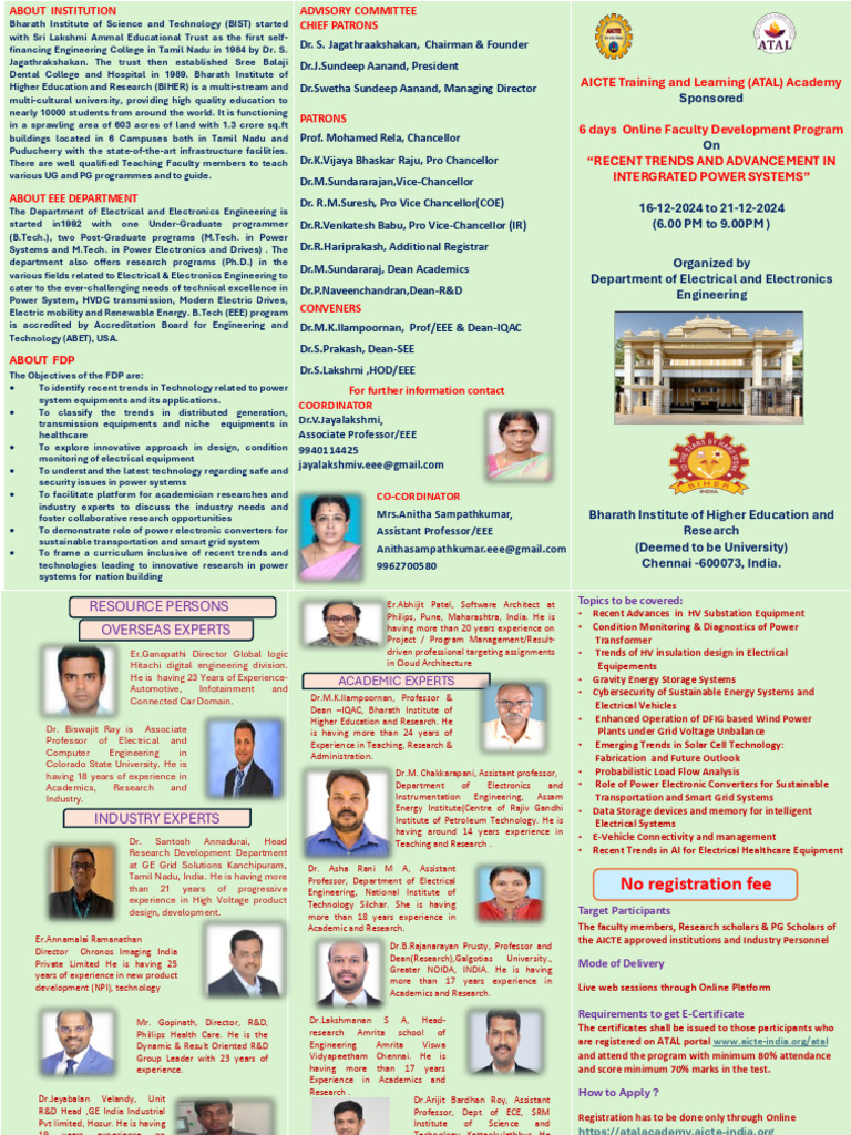 Atal Online FDP Brochure - Biher | PDF | Electrical Grid | Smart Grid