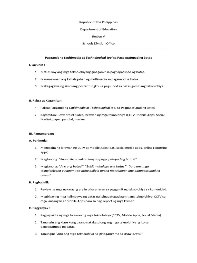 Lesson Plan Grade 5 Complete | PDF