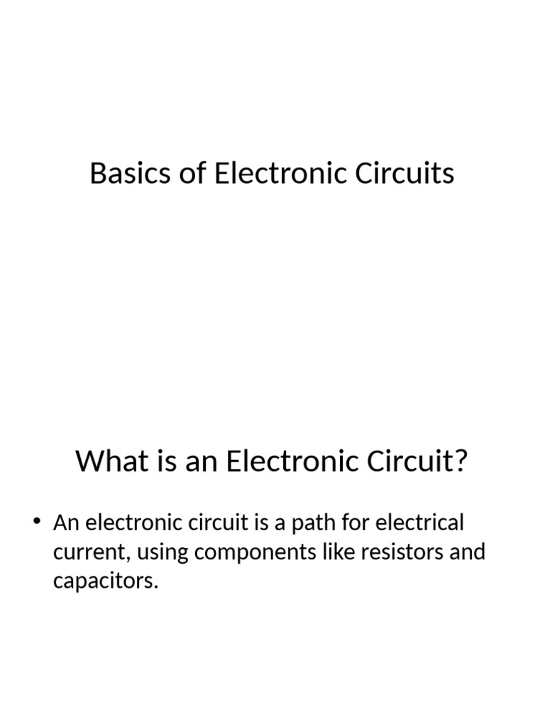 Basics of Electronic Circuits | PDF
