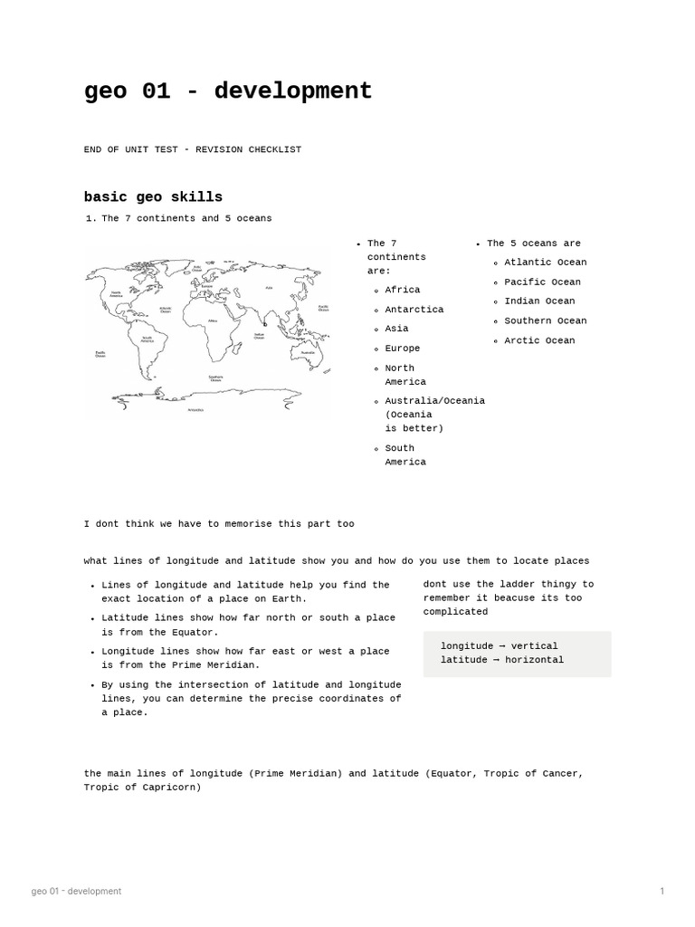 human geography development notes | PDF | Gross Domestic Product | Latitude