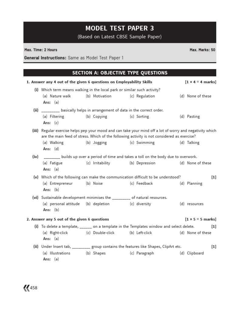 Model Test Paper 3 (IT-402) | PDF | Spreadsheet | Databases