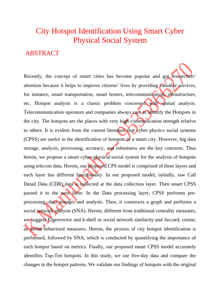 City Hotspot Identification Using Smart Cyber Physical Social System ...