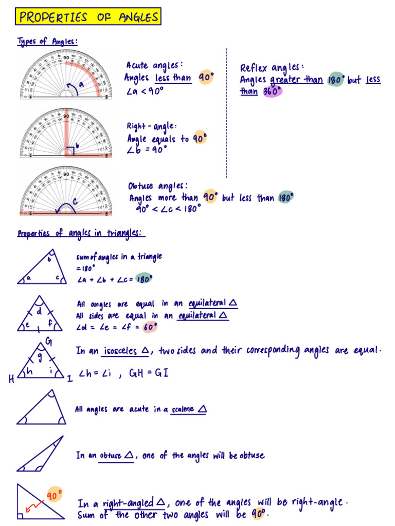 Properties of Angles | PDF | Triangle | Elementary Geometry
