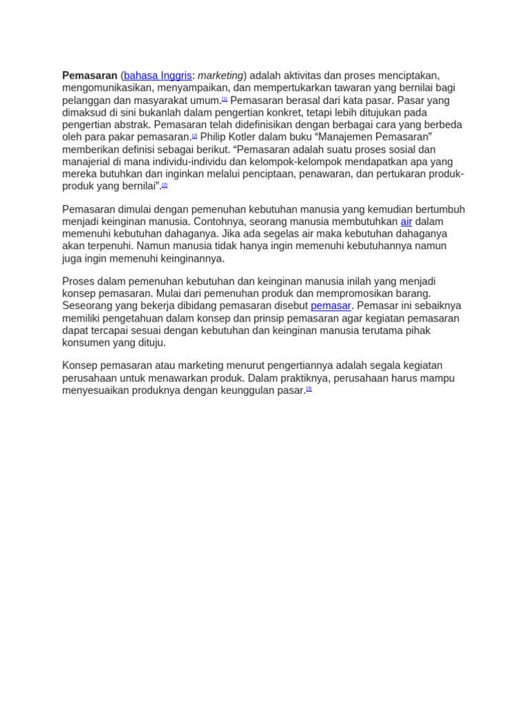 Definisi dan Konsep Pemasaran Modern | PDF