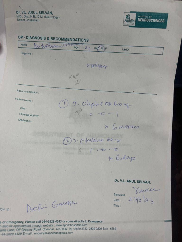 Prescription 29aug2023 | PDF