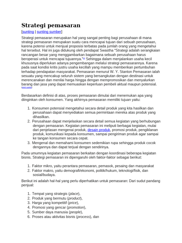 Pemasaran STRATEGI | PDF