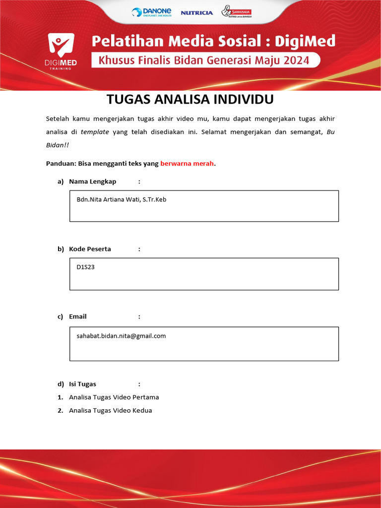 D1S23-TUGAS ANALISA - DIGIMED BGM - Bdn.Nita Artiana Wati, S.Tr.Keb (1) | PDF