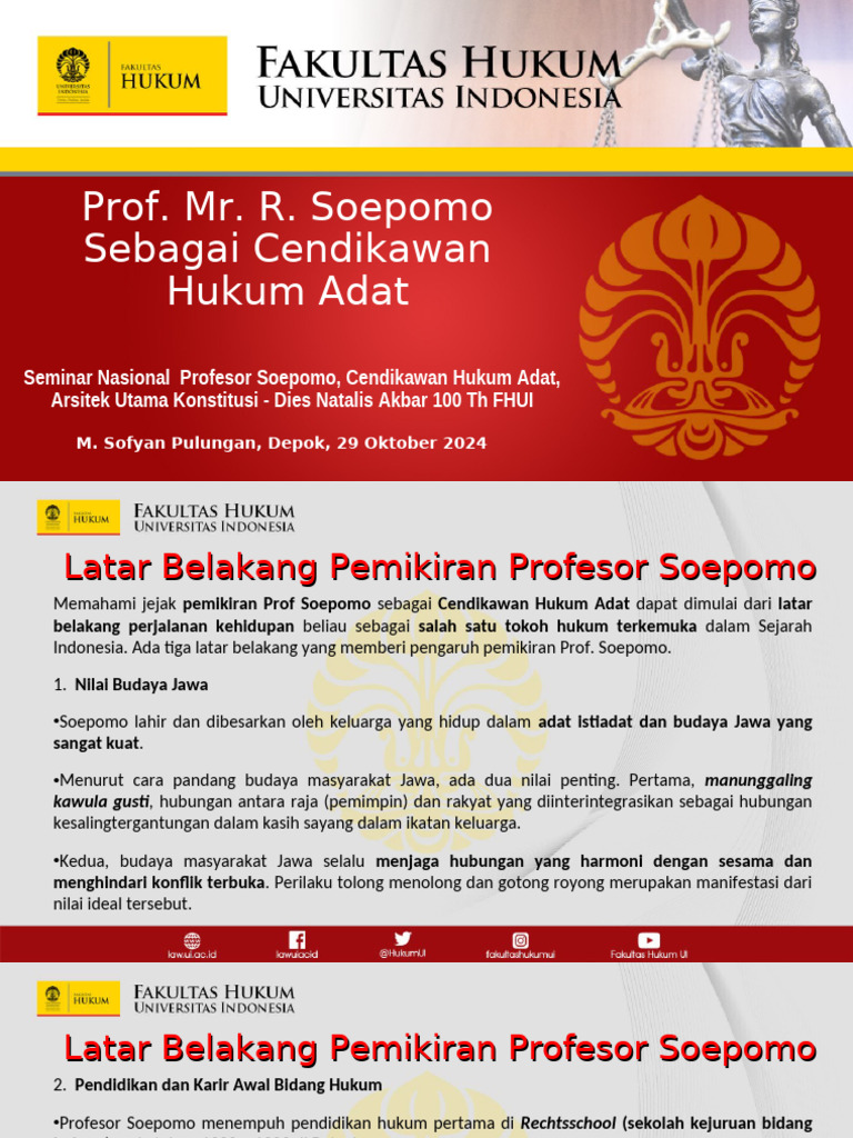 Pemikiran Hukum Adat Prof. Soepomo | PDF