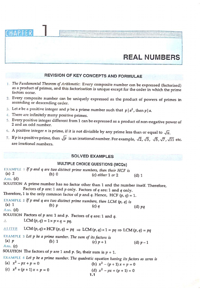 real numbers maths 1 | PDF