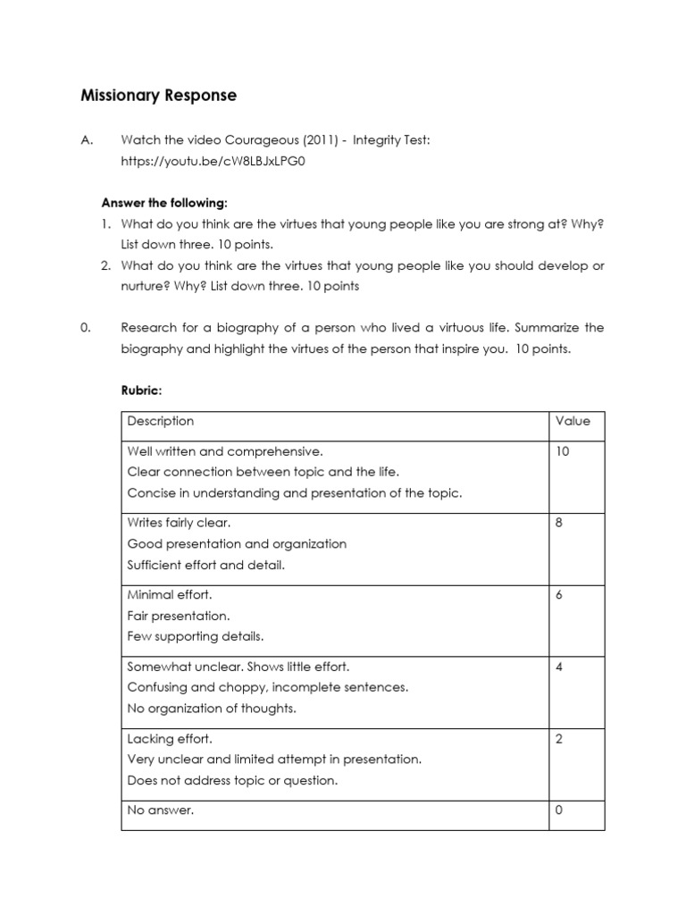 M2L2_Missionary Response | PDF
