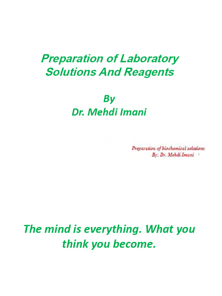 Biological Solution Prep | PDF | Parts Per Notation | Electrolyte