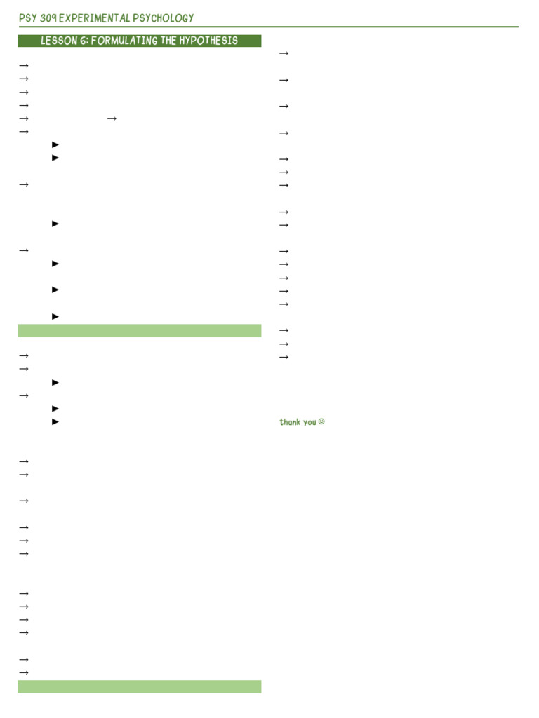Lesson 6 - Formulating The Hypothesis | PDF | Hypothesis | Falsifiability