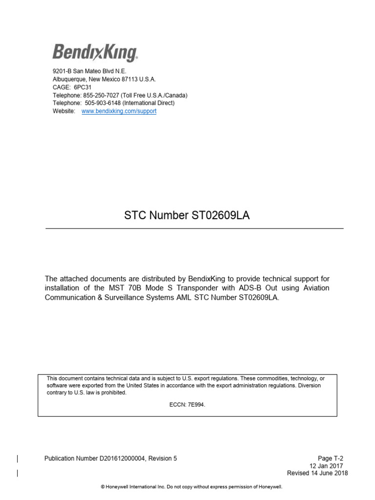 Mst 70b Mode s Ads-b Aml Stc Dsd & Im | PDF | Air Traffic Control ...