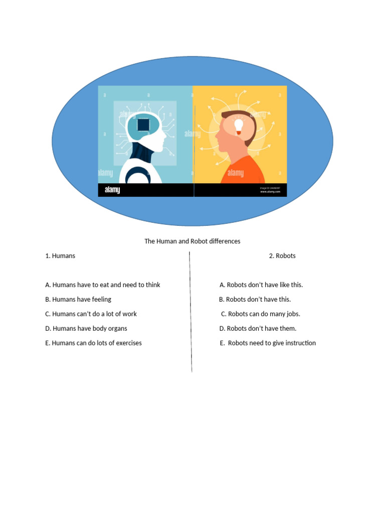 Differences Between Humans and Robots | PDF