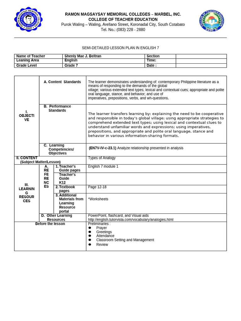 lp nga para buwas | PDF | Analogy | Learning