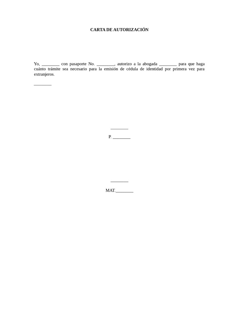 Modelo Carta Se Autorización Simple | PDF