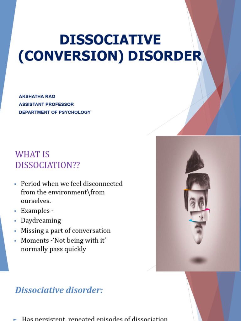 DISSOCIATIVE DISORDER | PDF | Dissociation (Psychology) | Psychological ...