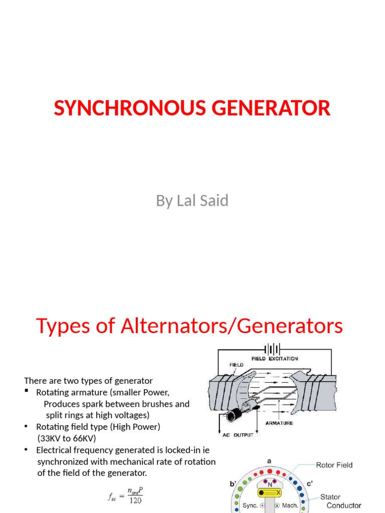 Synchronous Generator | PDF | Electrical Engineering | Manufactured Goods